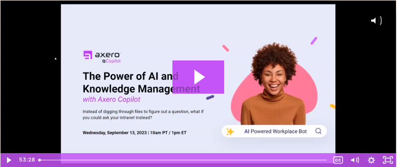 Axero Copilot webinar - Contact Us - Video